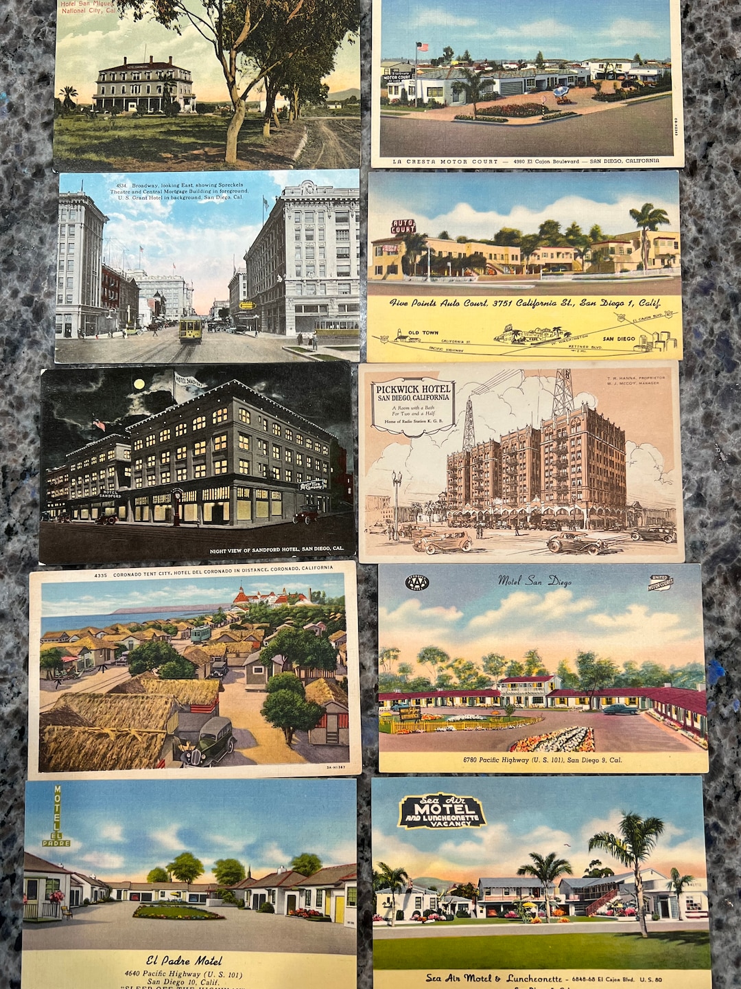 Antique/vintage Collection of San Diego Hotels Motels Some Unused-hotel ...