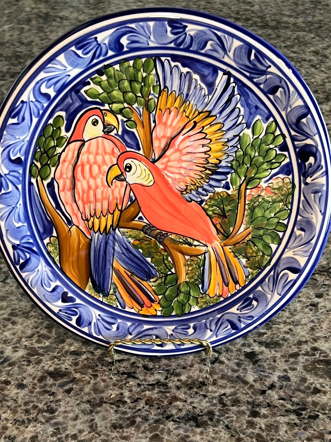 Mexican Talavera Parrots Ceramic Wall Plate 9 1/2 Wide - Etsy