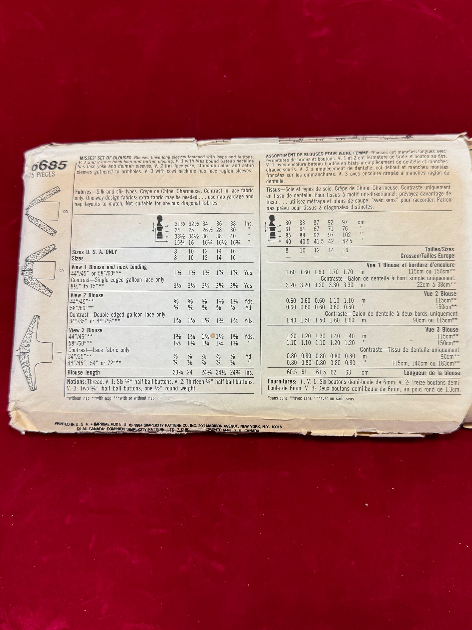1980's Simplicity Sewing Pattern LAUREN HUTTON 6685 Misses Feminine ...