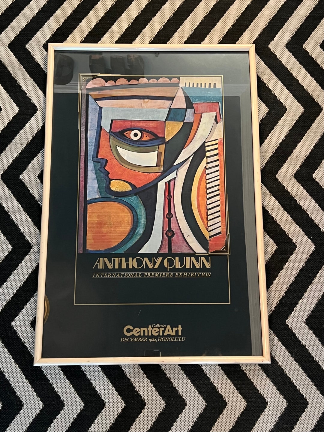 1982 Picasso Style Face Framed Poster by Actor Anthony Quinn “lady From ...