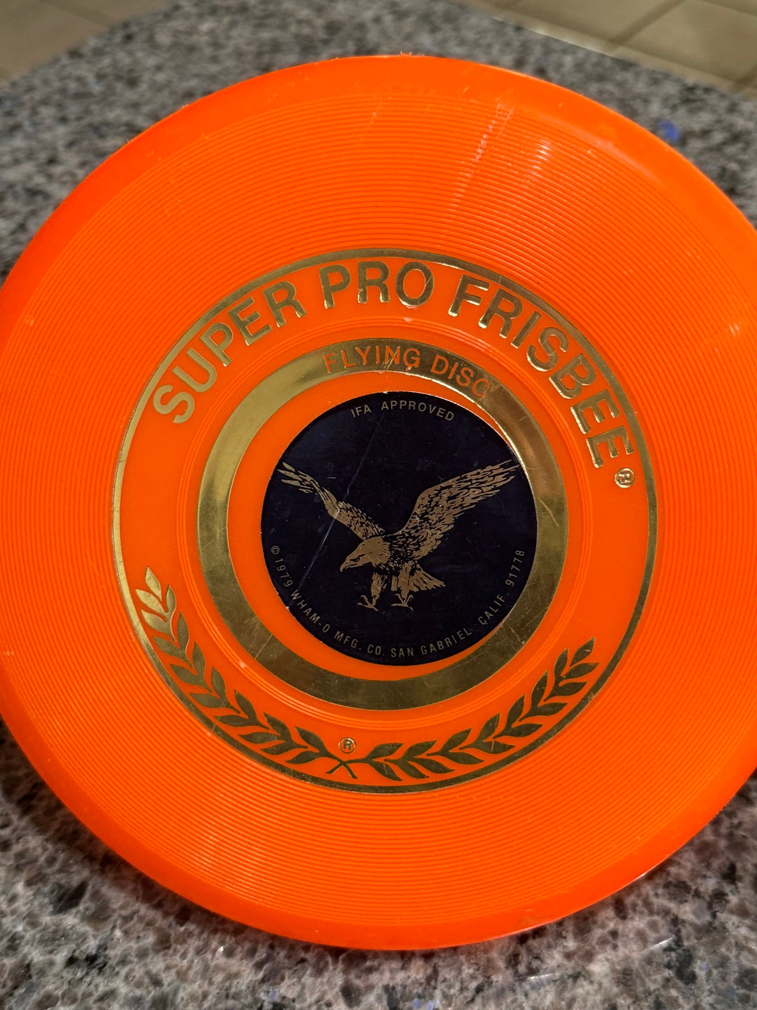 1979 Super Pro FRISBEE Flying Disc Bright Orange 10”-vintage Disc Game ...