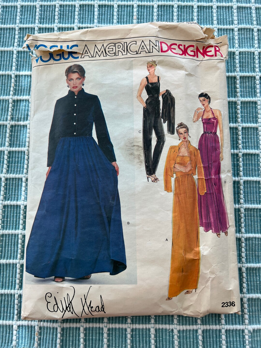 1980's Vogue American Designer Sewing Pattern 2336 Edith Head Misses ...