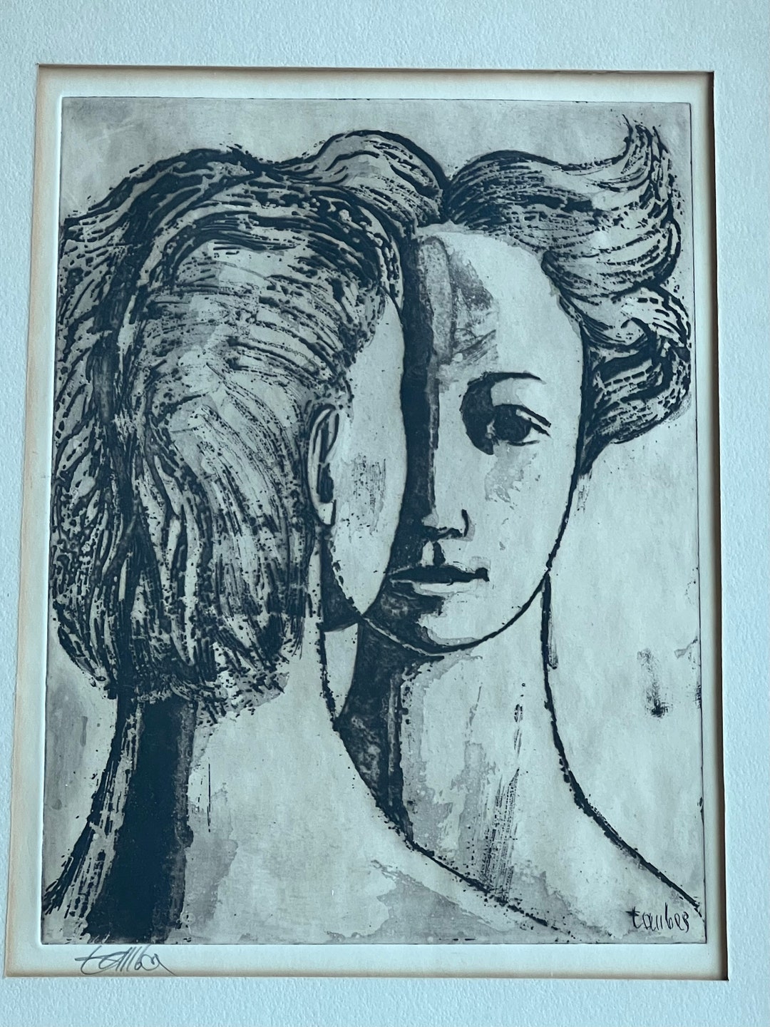 Vintage Framed Frederic Taubes "the Goddess" Aquatint Etching of Female ...