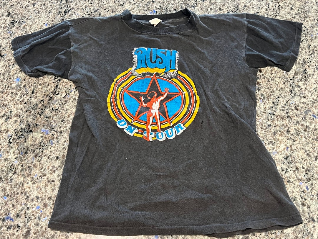 1984 True Vintage RUSH on Tour Black Graphic Tee T Shirt Size M by ...