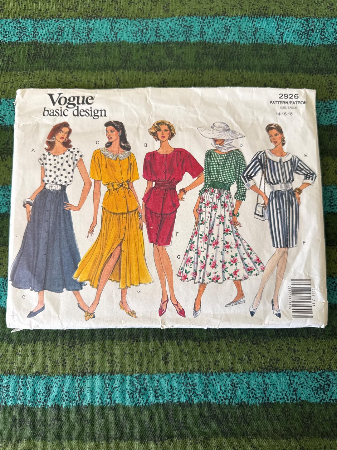 1992 Vogue 2926 Sewing Pattern Misses Oversized Blouse & Tapered or ...