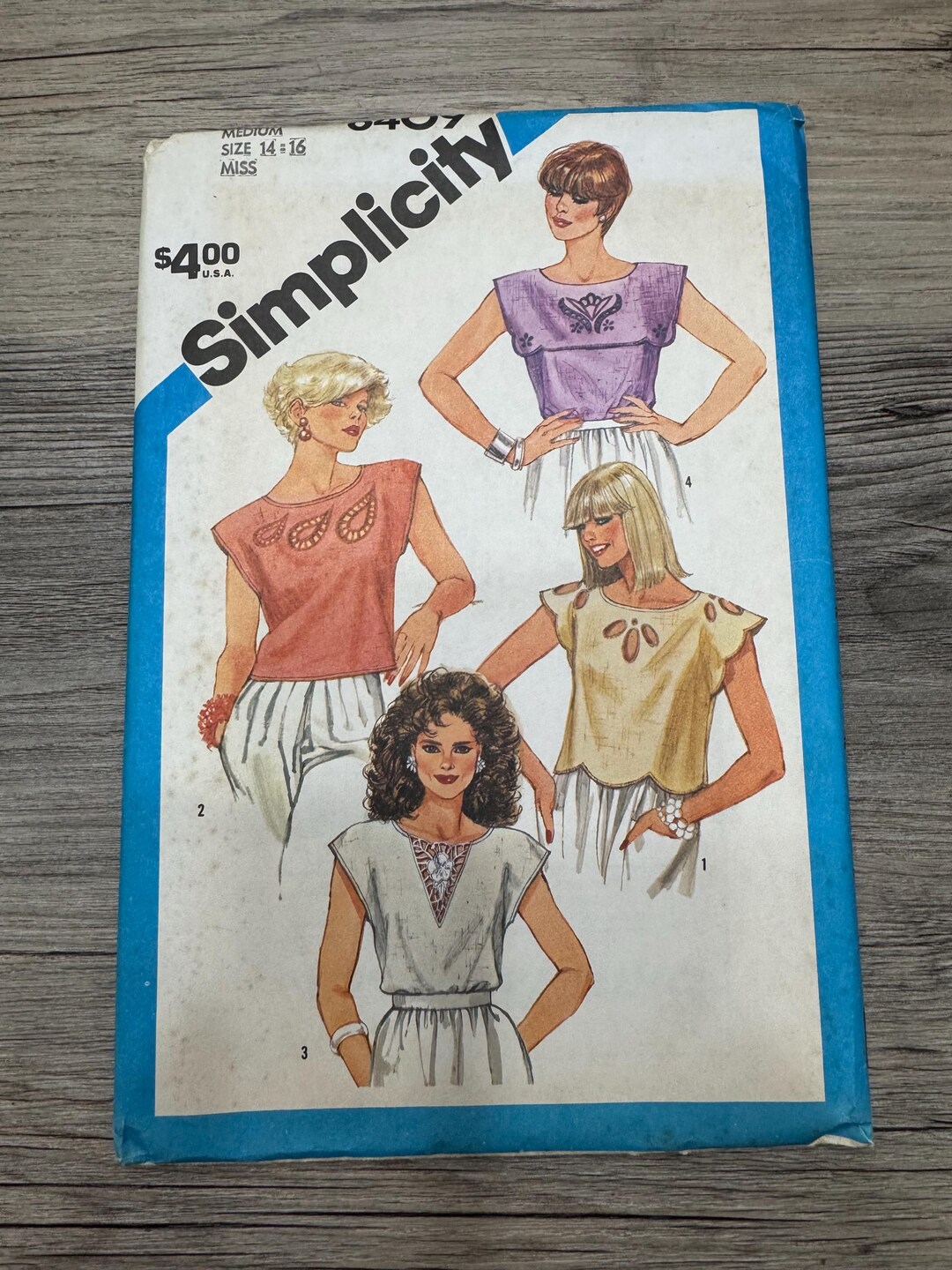 RARE 1984 Simplicity Sewing Pattern 6409 Misses Summer Crop Top ...