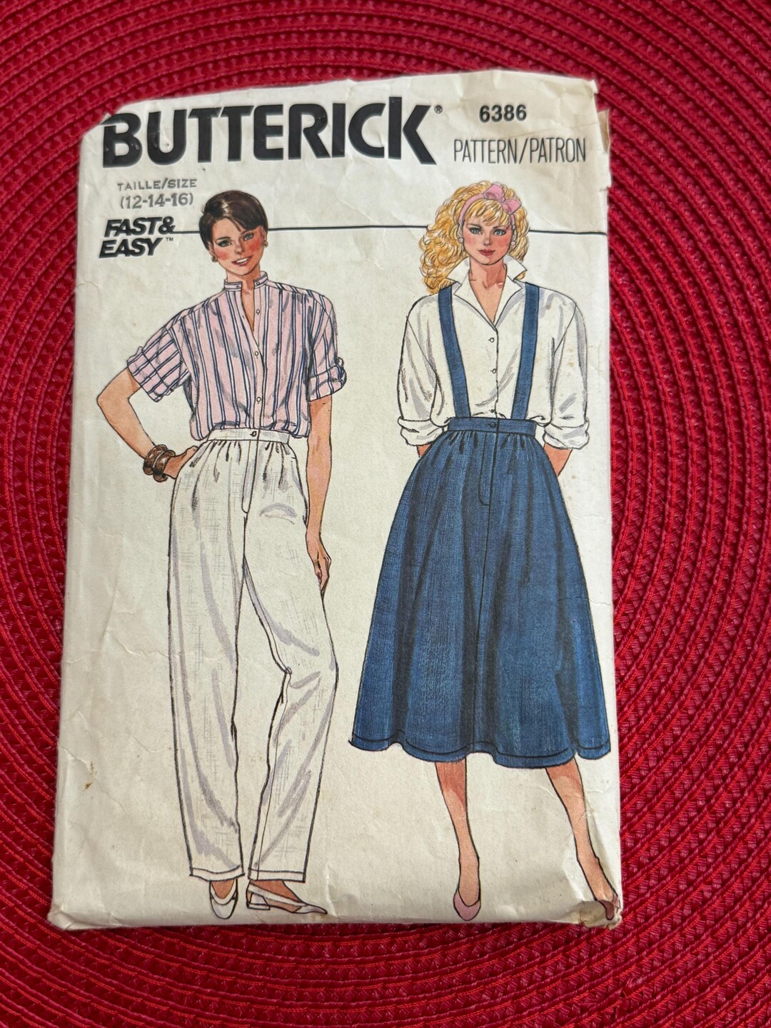 1980’s Butterick Sewing Pattern 6386 Misses Suspender Dress & High ...