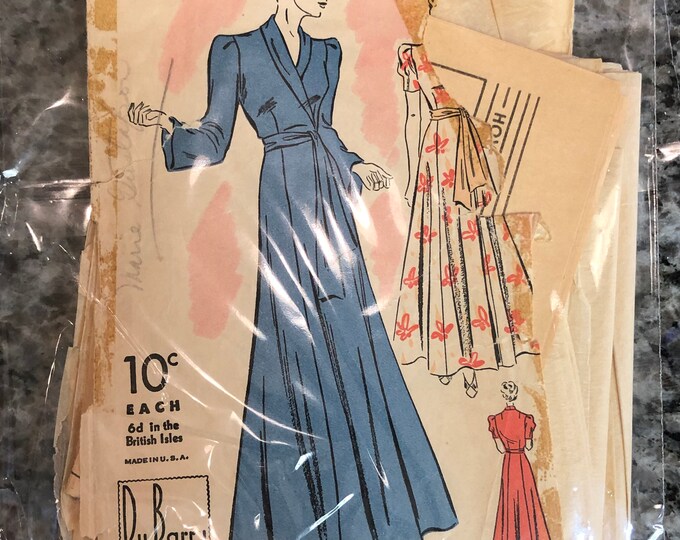 RARE 1940's Du Barry Sewing Pattern 2270 Misses Short or Long Sleeve ...