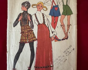 RARE 1971 Simplicity Sewing Pattern 9744 Misses Boho Scoop Neck Long or ...