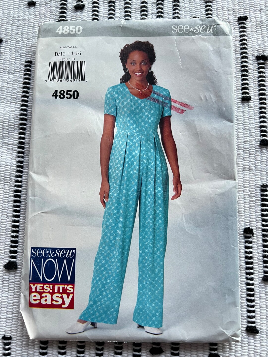 1997 Butterick See & Sew Sewing Pattern 4850 Misses Short Sleeve Loose ...