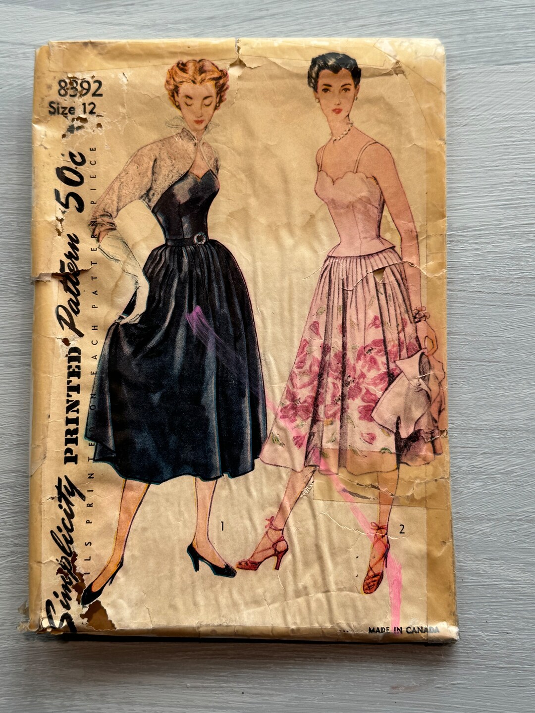 1951 Simplicity Sewing Pattern 8392 Misses Fitted Camisole Top, Full ...