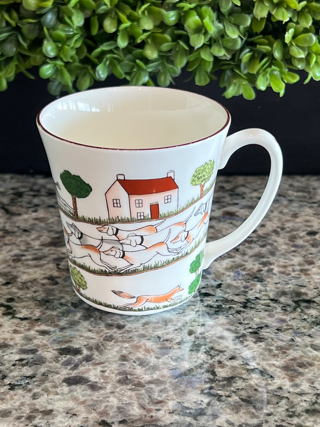 Coalport Hunting Scene Mug Bone China Hand Decorated Repaired Handle ...