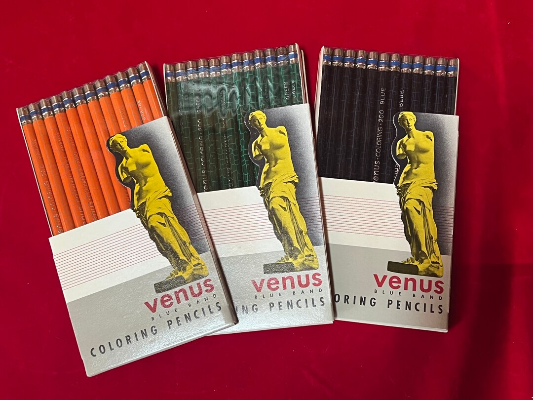 U CHOOSE NOS 12 Venus Blue Band Coloring Pencils in Orange, Green or ...