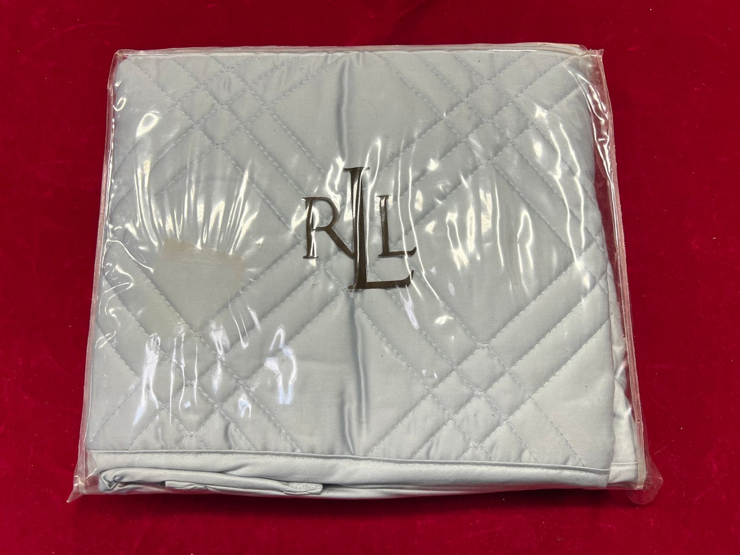 Vintage NIP Ralph Lauren Regent Solid Pale Blue Quilted Standard Pillow Sham T600 Ralph Lauren ...
