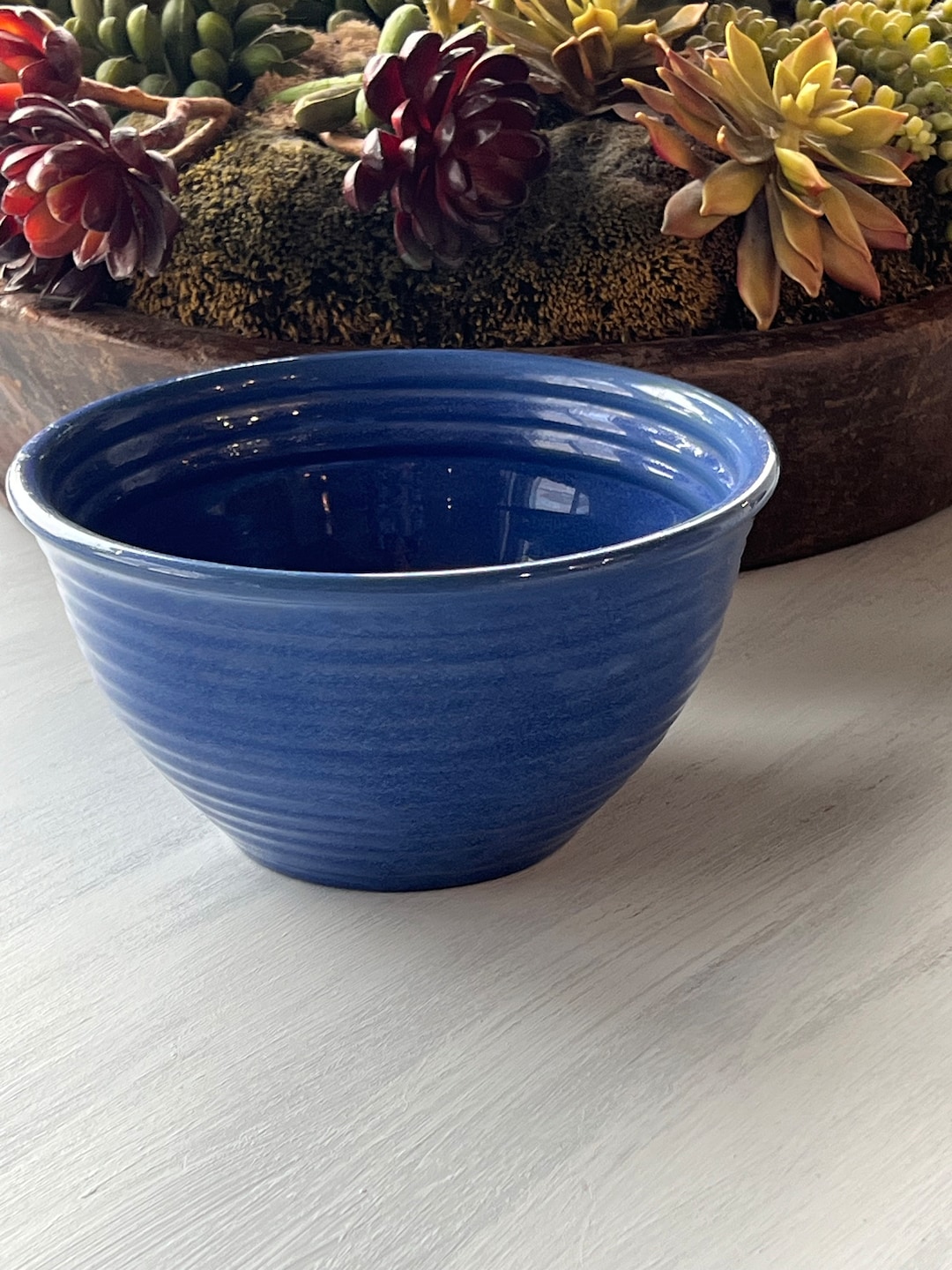RARE Bauer Ringware Royal Blue Mixing Bowl 18 8 1/2 W X 4 1/2 H Royal ...