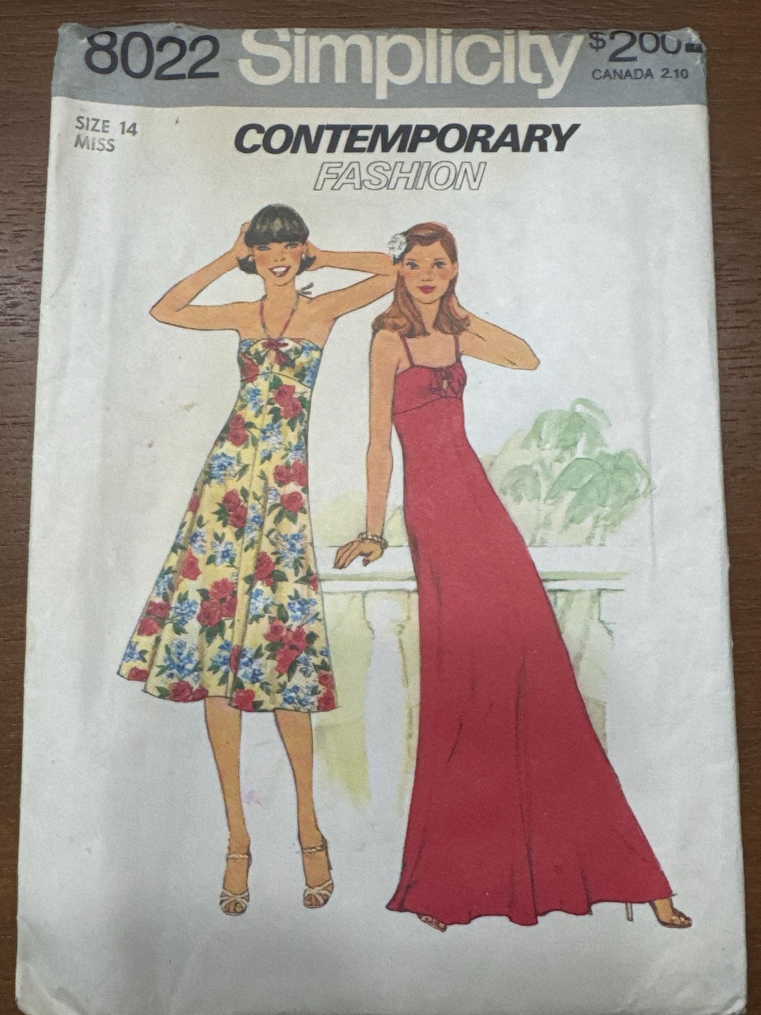 1977 Simplicity Sewing Pattern 8022 Summer Bandeau Style Summer Dress ...