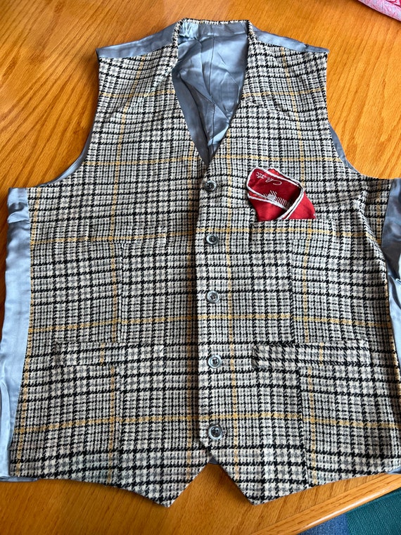 Vintage gray plaid waistcoat - Gem