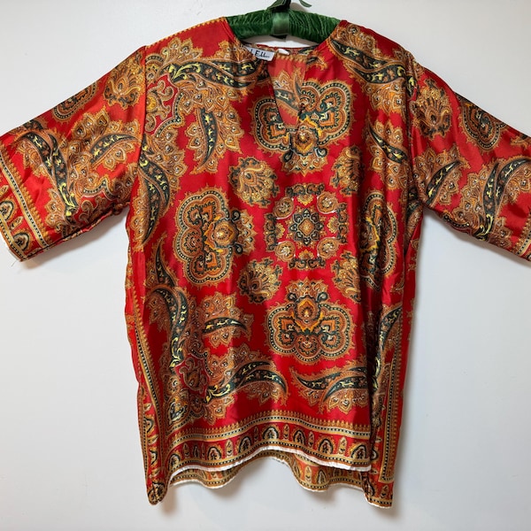 1970s Paisley Tunic - Etsy