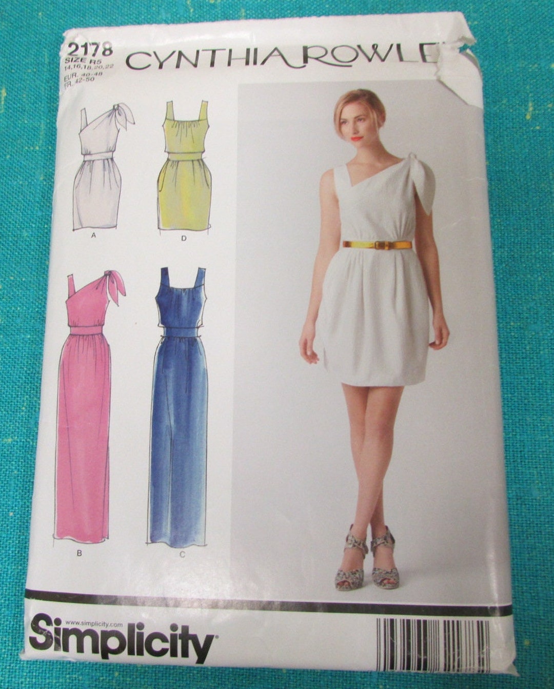 2000s Simplicity Sewing Pattern 2178 Misses CYNTHIA ROWLEY One Shoulder ...