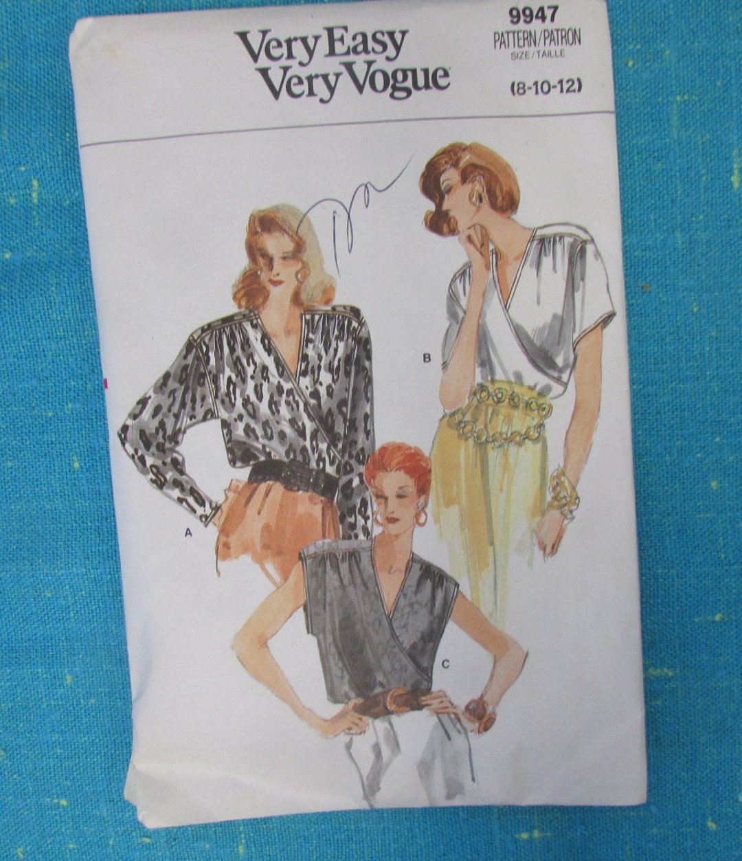 1987 Very Easy Vogue Sewing Pattern 9947 Misses Loose Fitting Pullover ...