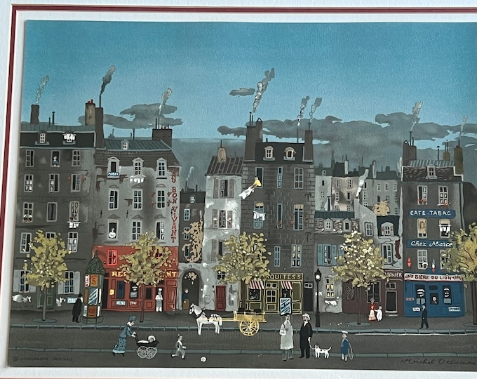 1985 Michel Delecroix homme Sandwich Sandwich Man Lithographie ...