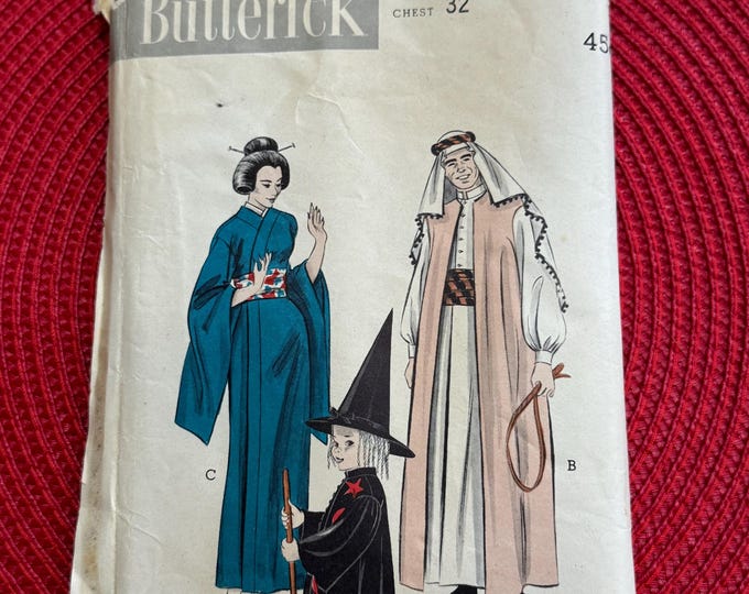 1950s Butterick Sewing Pattern 6343 Misses or Men’s Costume for Long ...