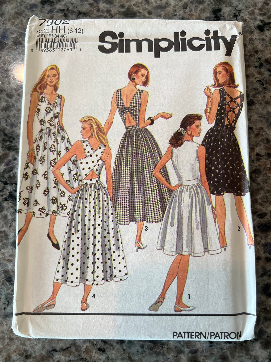 RARE 1992 Simplicity Sewing Pattern 7902 Misses Criss Cross Back Jumper ...