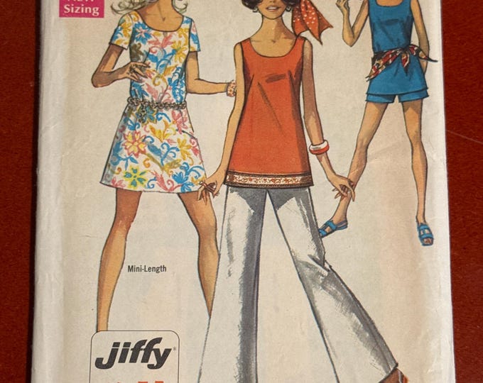 1970’s Simplicity Jiffy Sewing Pattern 8259 Misses Summer Shift Jumper ...