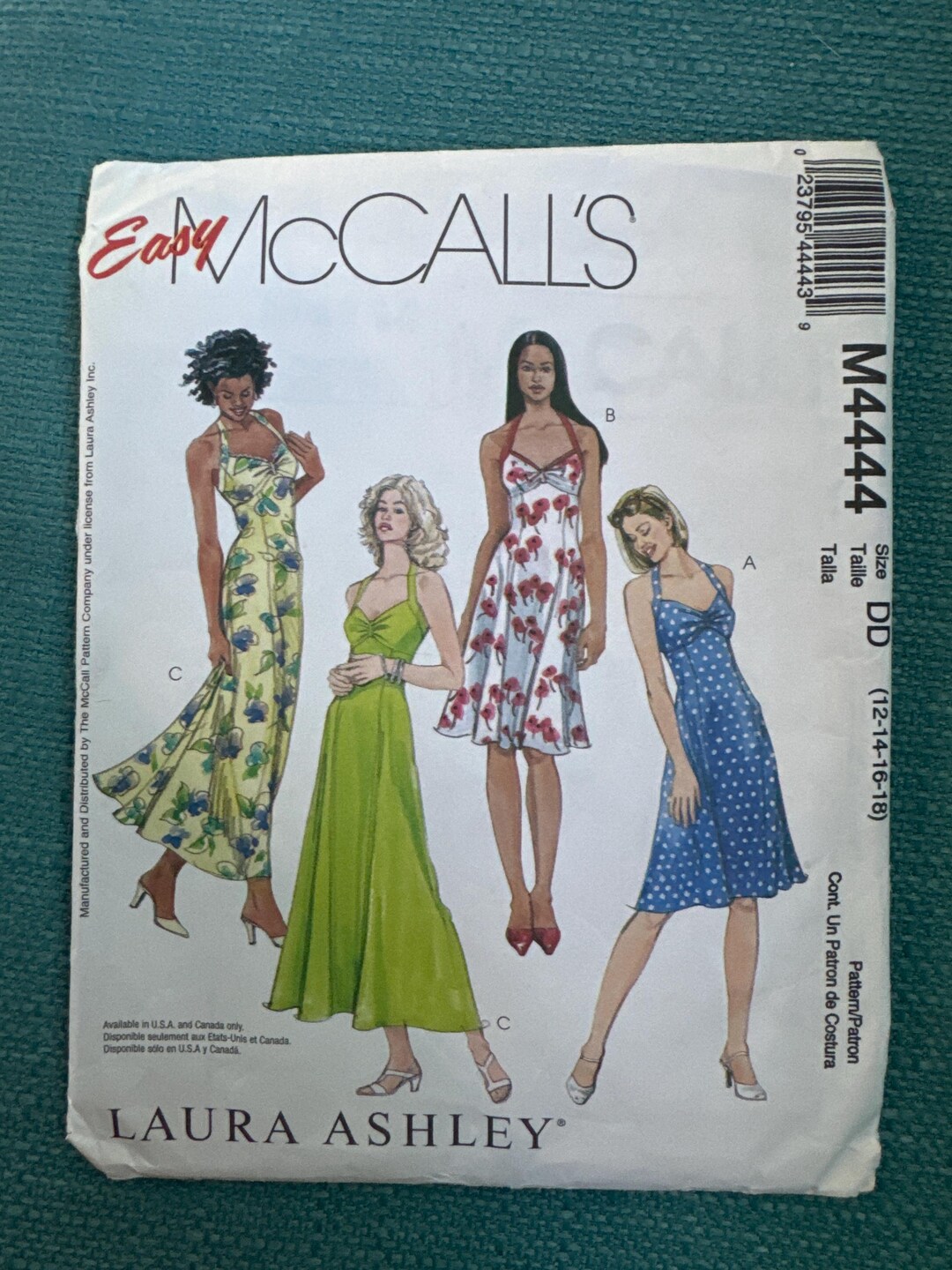 2000s Mccall's Sewing Pattern 4444 Misses Laura Ashley Summer Halter ...