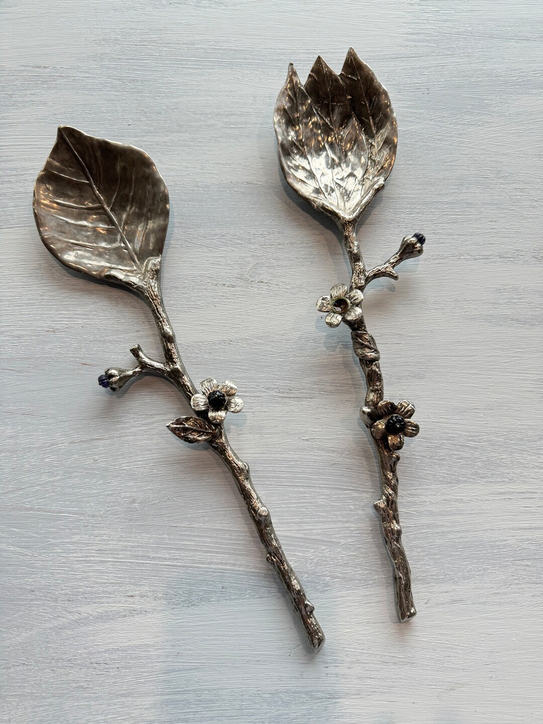 Vintage Bombay Company Amethyst Collection Silver Metal Branch Salad ...