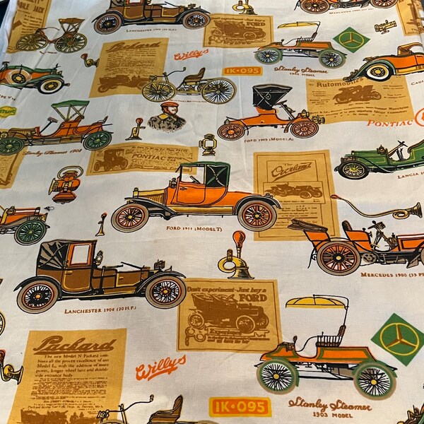 Vintage Car Fabric - Etsy