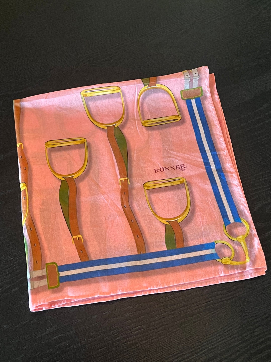 RONNER Design Pink Equestrian Cotton Scarf Bandana Bandanna 19 ...