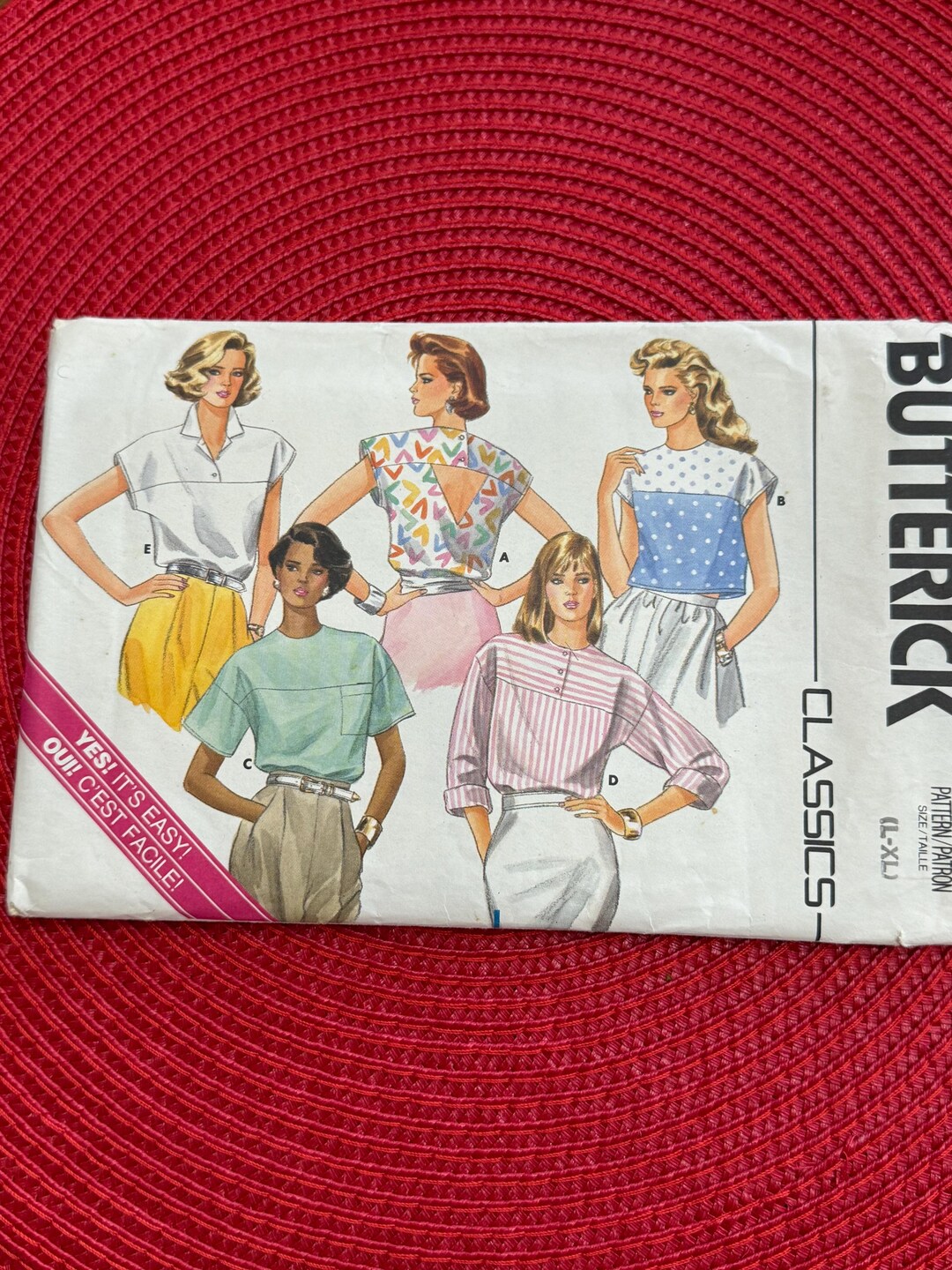 1986 Butterick Sewing Pattern 3766 Misses Very Loose Fitting Blouse ...