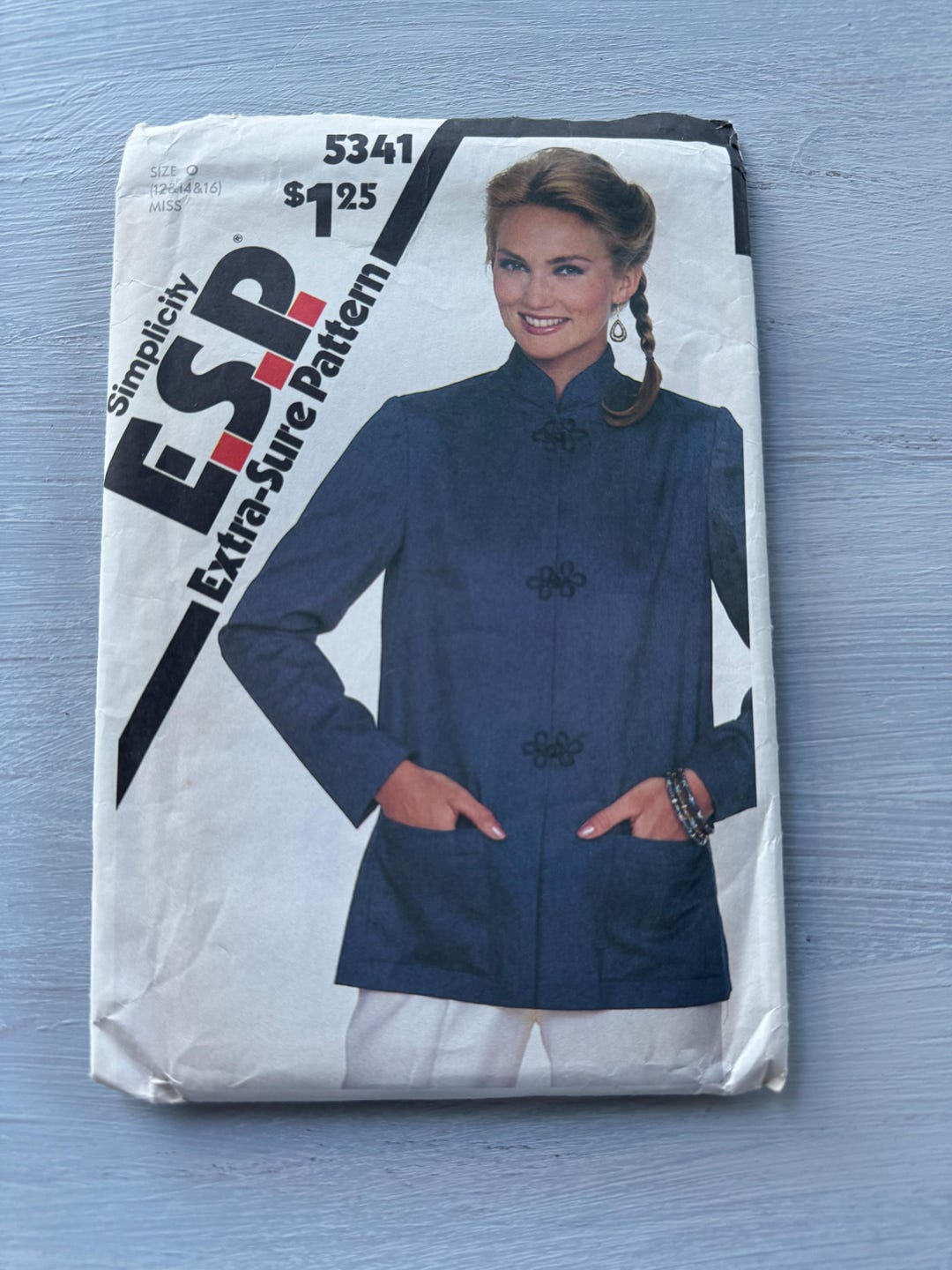 1985 Simplicity Sewing Pattern 5341 ESP Misses Mandarin Collared ...