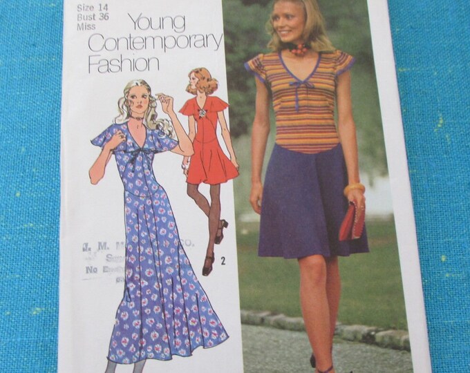 RARE 1971 Simplicity Sewing Pattern 9765 Misses Back Zip Flared Skirt ...