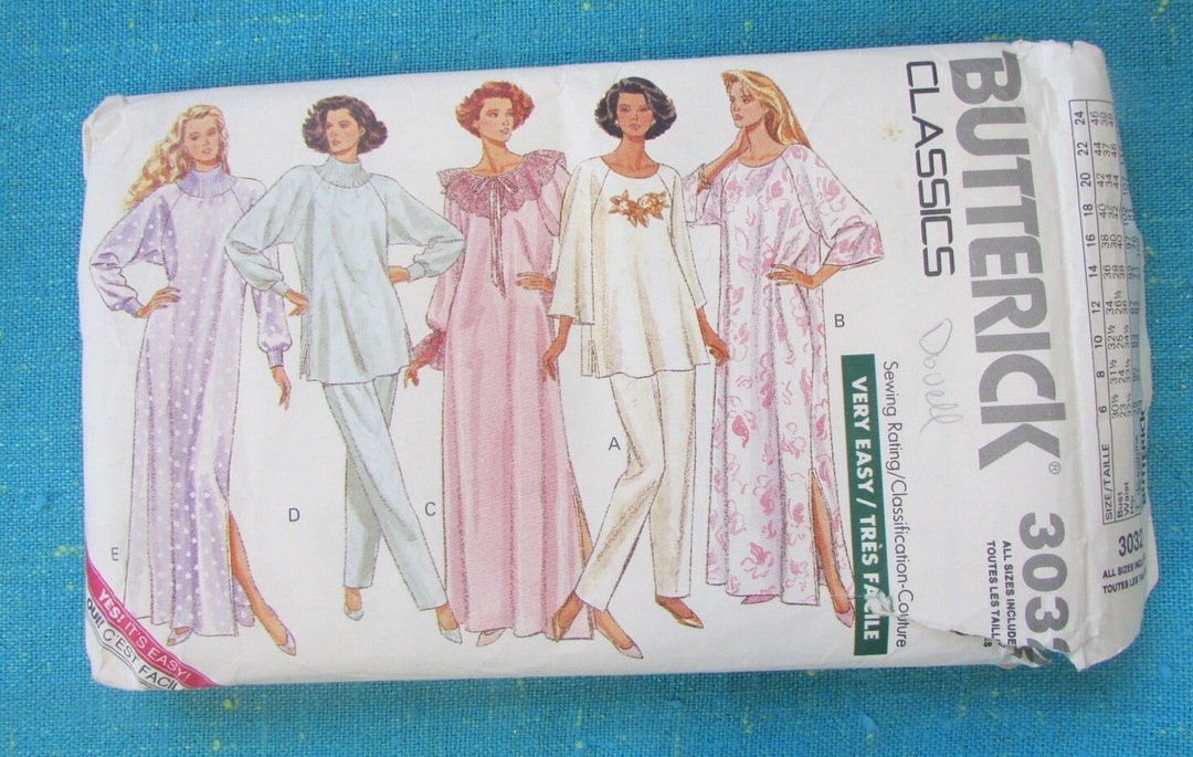 RARE 1988 Butterick Sewing Pattern 3032 Misses Very Loose Pullover ...