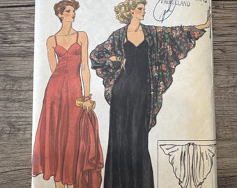 1970s Vogue Sewing Pattern 7270 Misses Long Wrap Evening Dress or ...