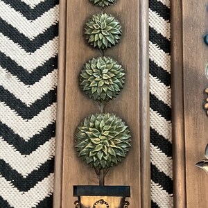 Set 2 Vintage BURWOOD Textured Resin Wall Hangings 3-D Potted Topiary ...