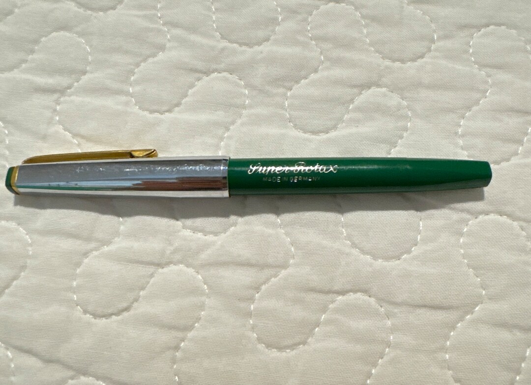 Vintage Super Rotax Forest Green Fountain Pen Iridium Gold Nib Made in ...