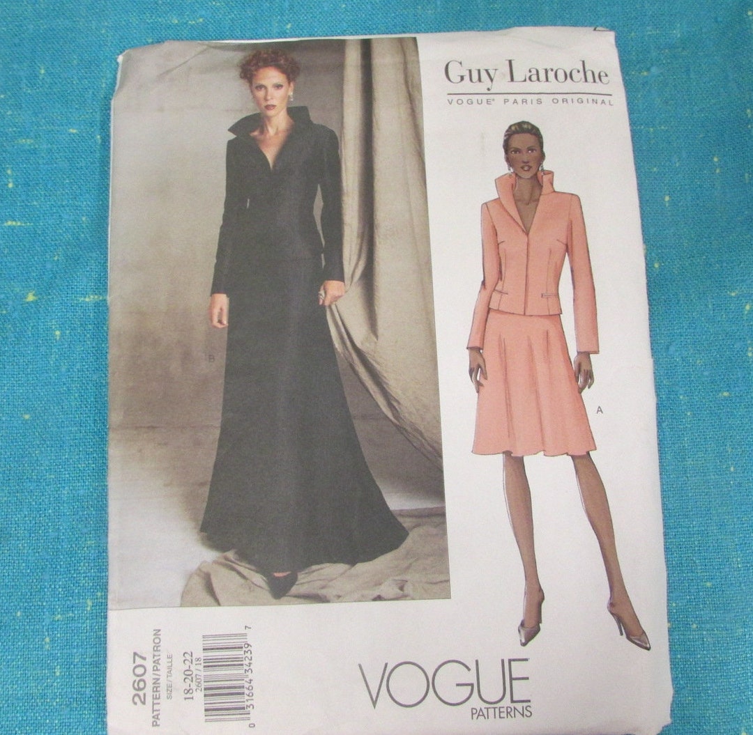 2000s Vogue Sewing Pattern 2607 GUY LAROCHE Misses Lined Above Hip ...