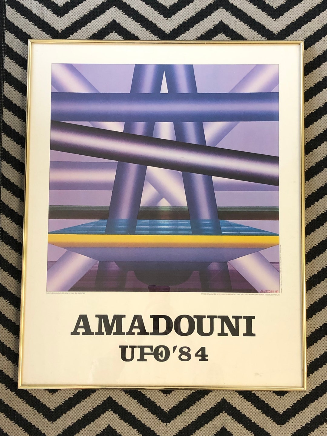 1984 Prince Vahan Amadouni UFO Poster Framed space Conjugated in the ...