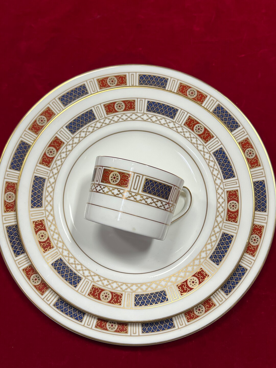 Coalport Marlborough Fine Bone China Dinner Plate, Salad Plate and Cup ...