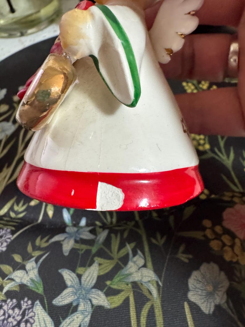 Vintage 1954 Napco Napcoware Ceramic Angel Christmas Bells With Gold ...