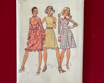 1969 Simplicity Sewing Pattern 8278 Misses Side Button Mini Dress or ...