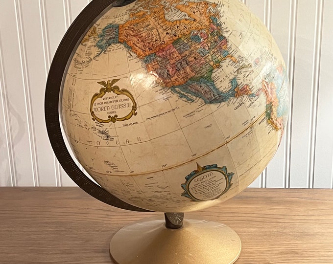 Replogle World Classic Series Raised Relief Globe 12" With Gold Base ...
