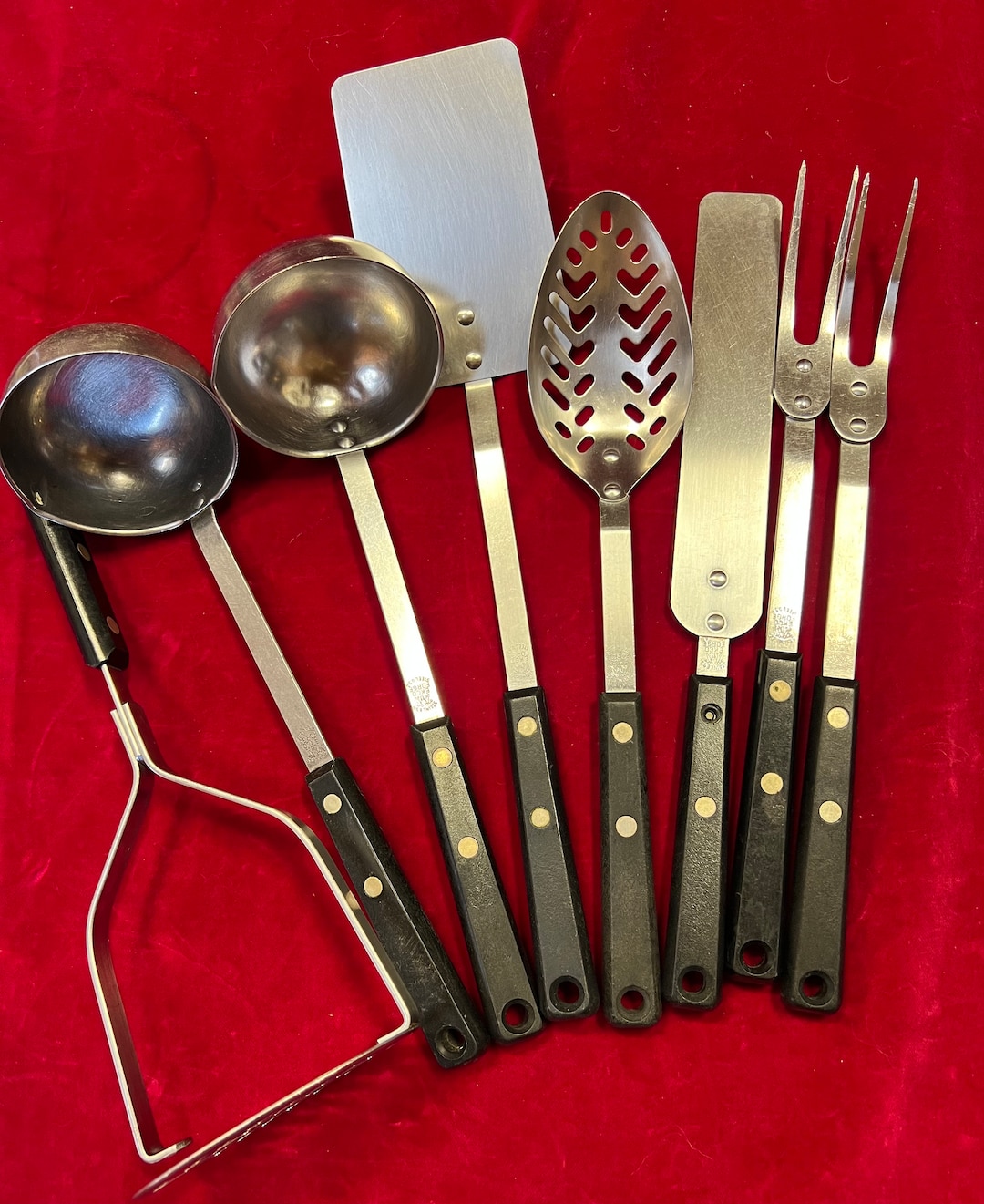 Vintage Stainless EKCO Forge Kitchen Utensils W/composite Handle U CHOOSE Ladle, Fork, Solid ...