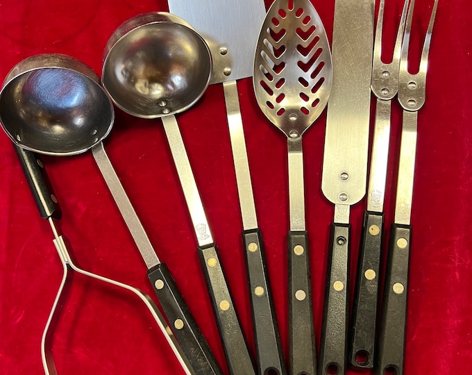 Vintage Stainless EKCO Forge Kitchen Utensils W/composite Handle~ U CHOOSE~ Ladle, Fork, Solid ...