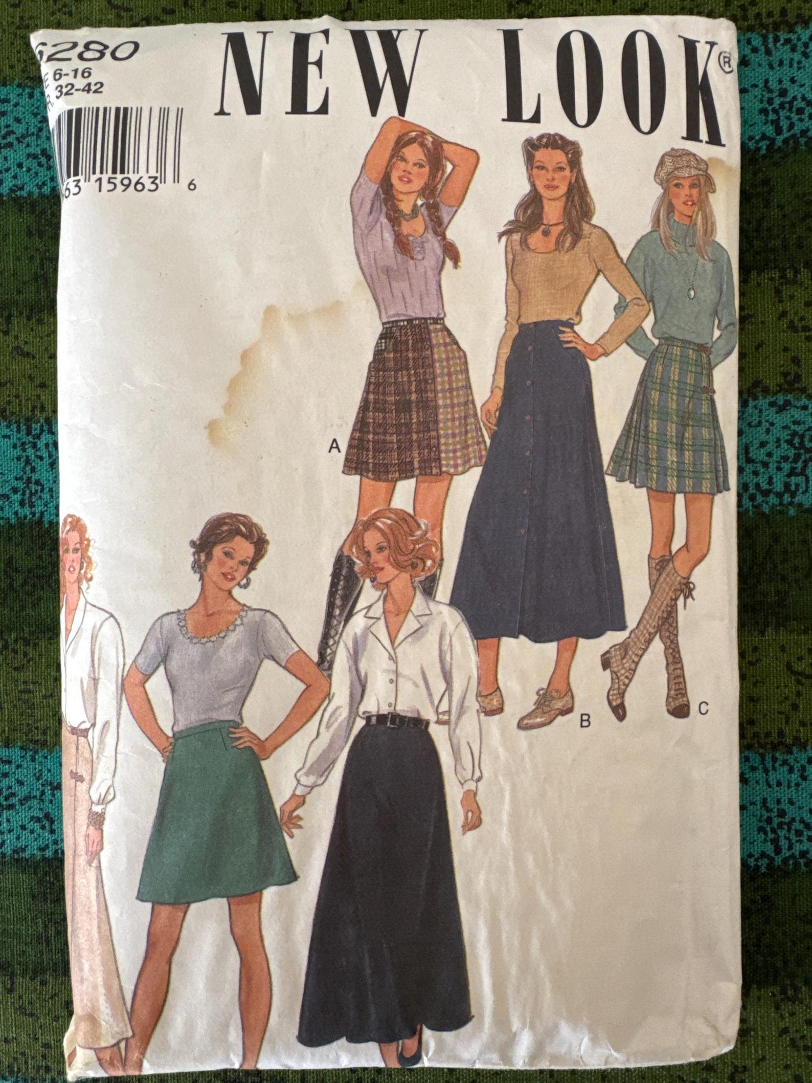 1994 New Look Sewing Pattern 6280 Misses Flared Skirt Variations Size 6 ...