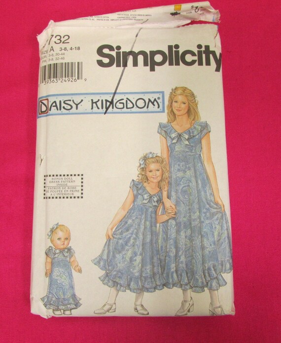 2001 Simplicity Sewing Pattern 9732 DAISY KINGDOM Girls and - Etsy