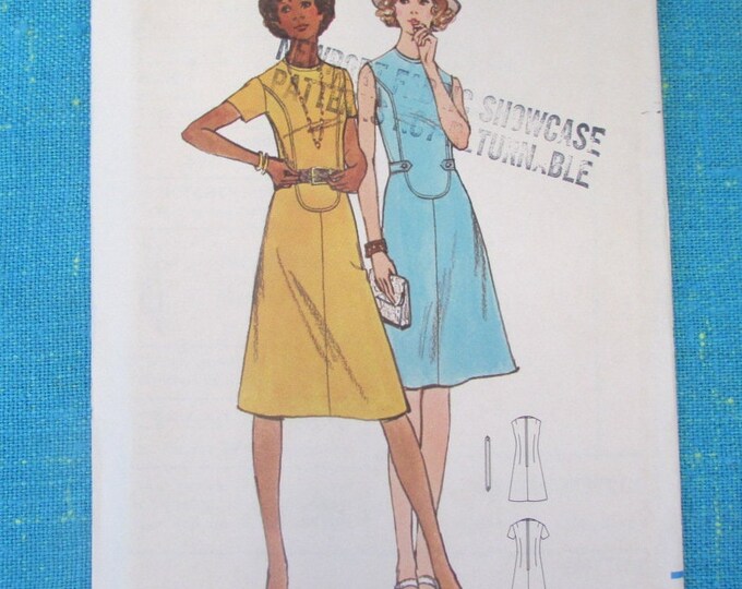 RARE 1970's Butterick Sewing Pattern 6138 Misses Petite One Piece Dress ...